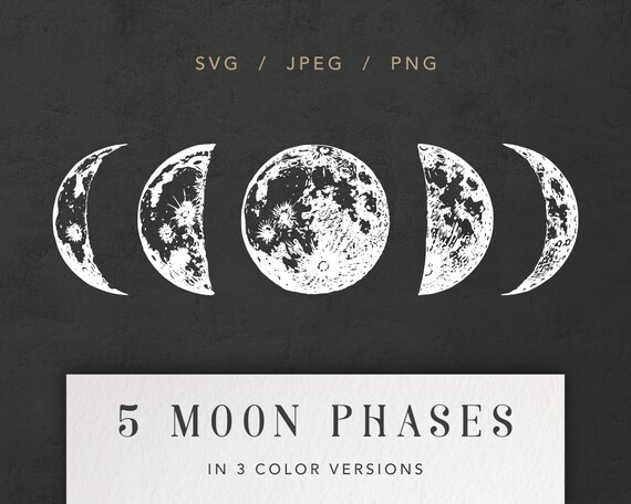 Moon Phases SVG Mystical Moon SVG Moon Phase Png - Etsy
