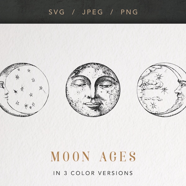 Moon Svg - Etsy