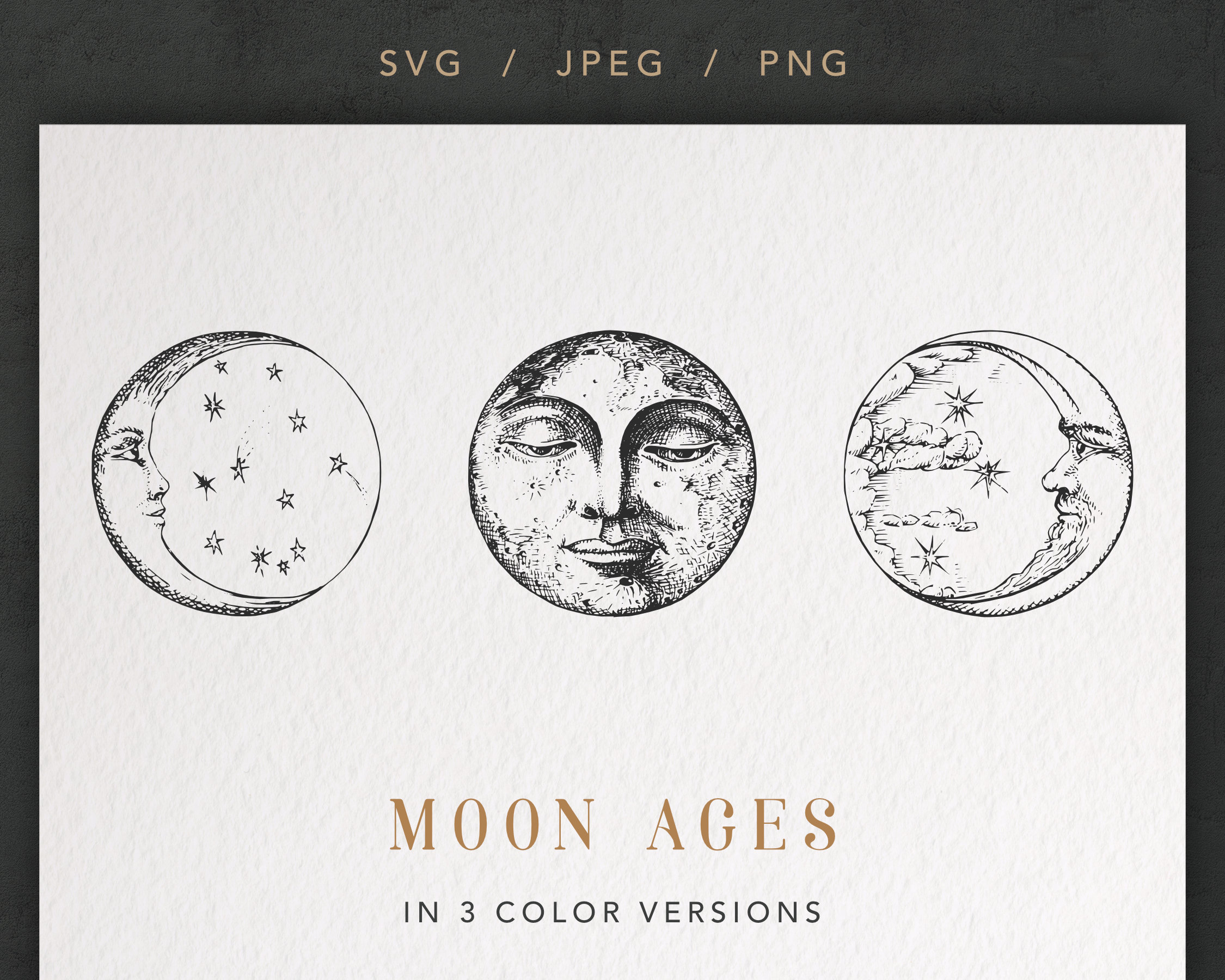 Moon SVG, Mystical Moon Svg, Celestial Svg, Moon Face Png, Moon and ...