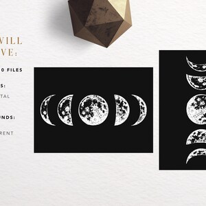 Moon Phases Art Lunar Phases Print Moon Phases Wall Art - Etsy