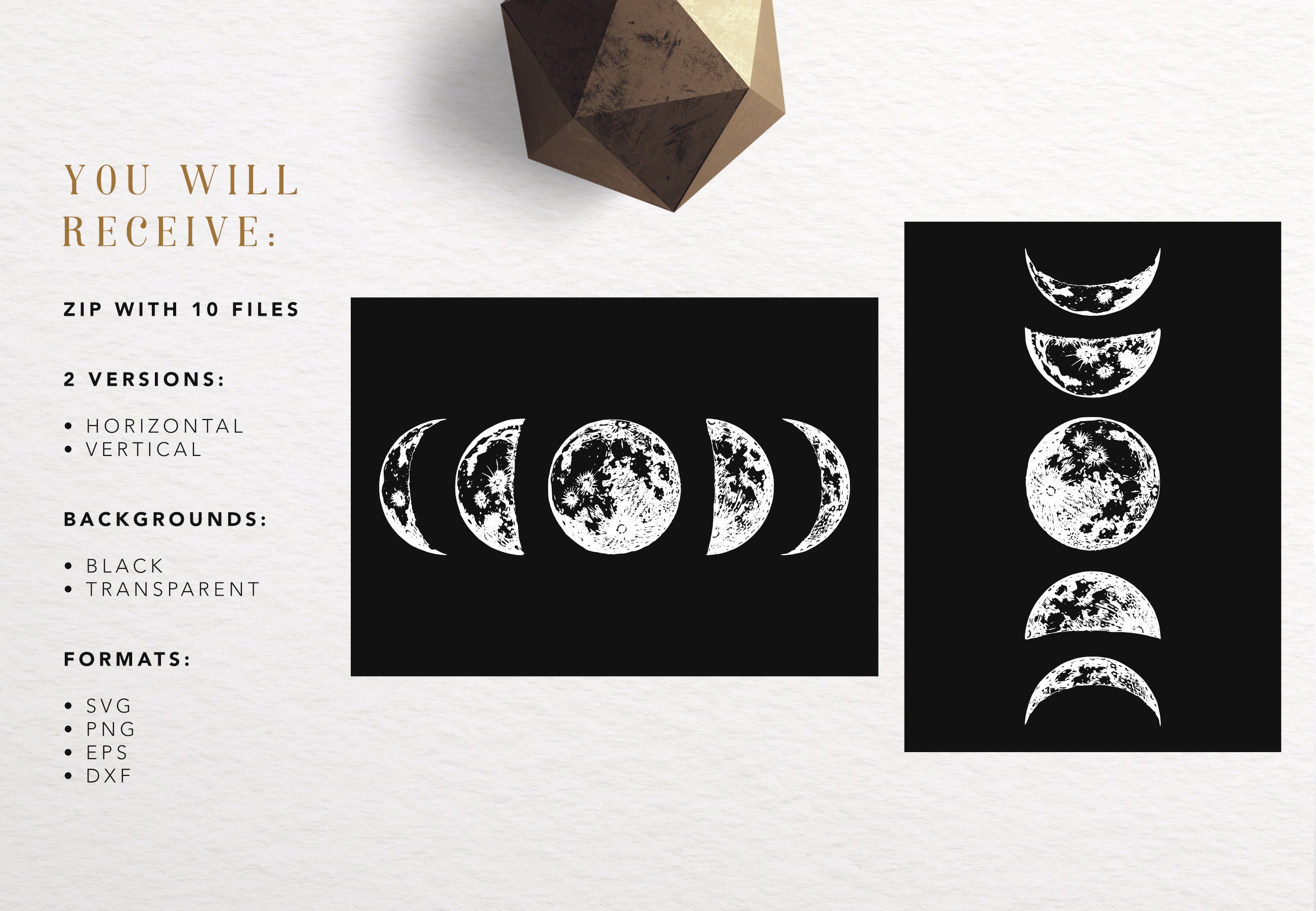 Moon Phases Art, Lunar Phases Print, Moon Phases Wall Art, Moon Phase ...