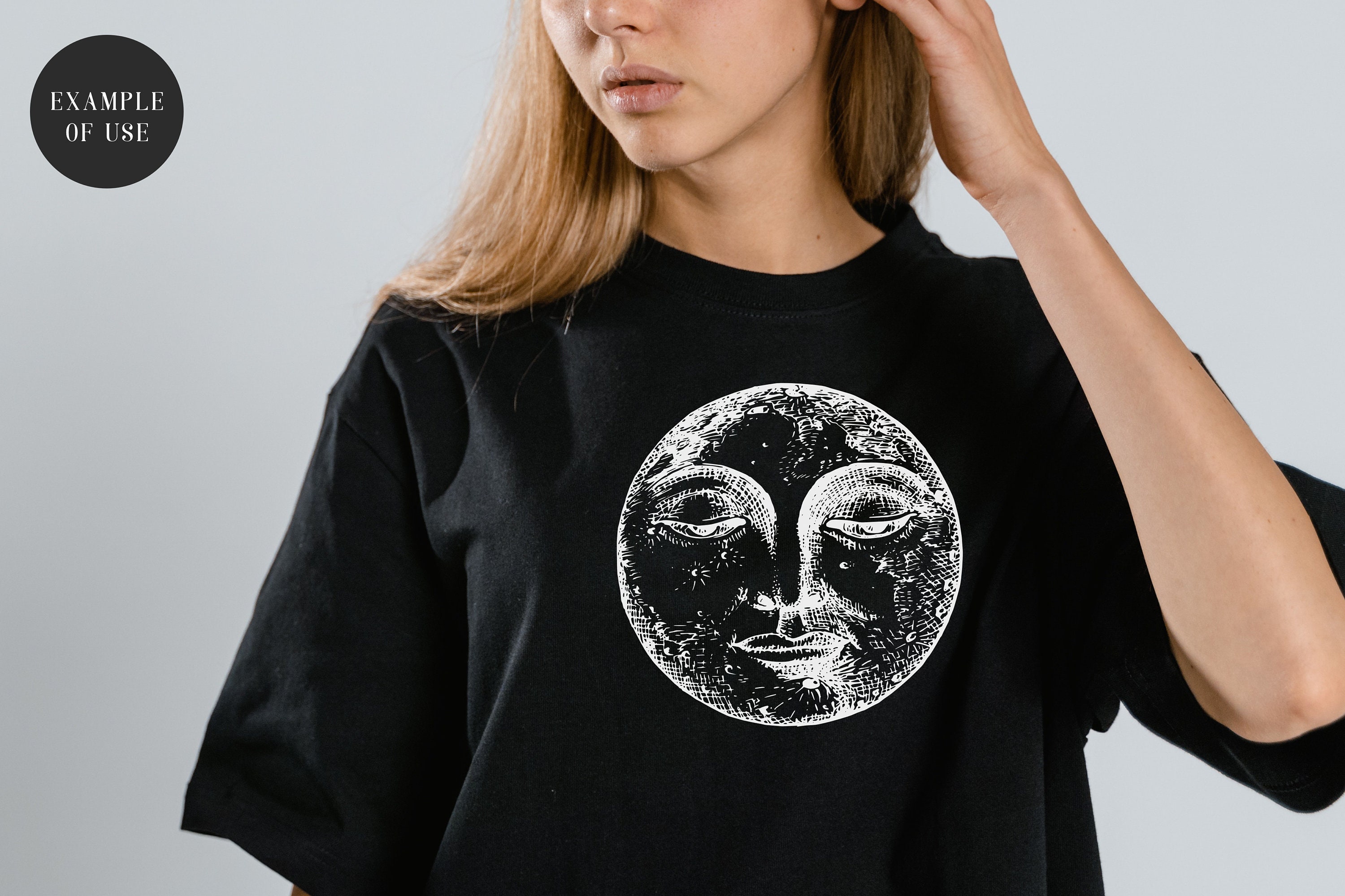 Moon SVG, Celestial Svg, Moon Face, Moonface, File for Cricut, Mystical ...