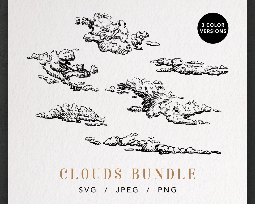 Clouds Png | Cloud Bundle Svg | Cloud Clipart | Clouds SVG | Fluffy ...