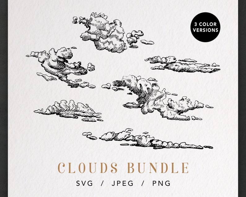Clouds Png | Cloud Bundle Svg | Cloud Clipart | Clouds SVG | Fluffy ...