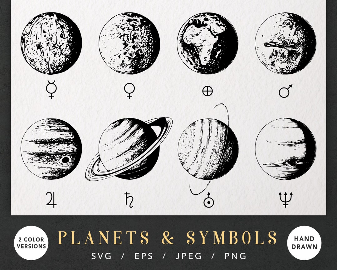 Planets PNG, SVG, Space Poster, Cricut Cut Files, Space Gifts ...