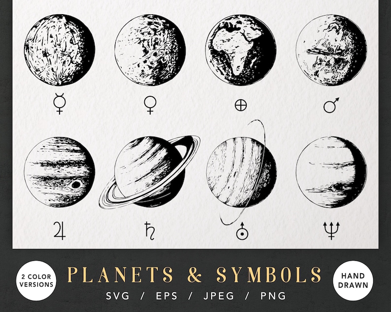 Planets PNG, SVG, Space Poster, Cricut Cut Files, Space Gifts ...