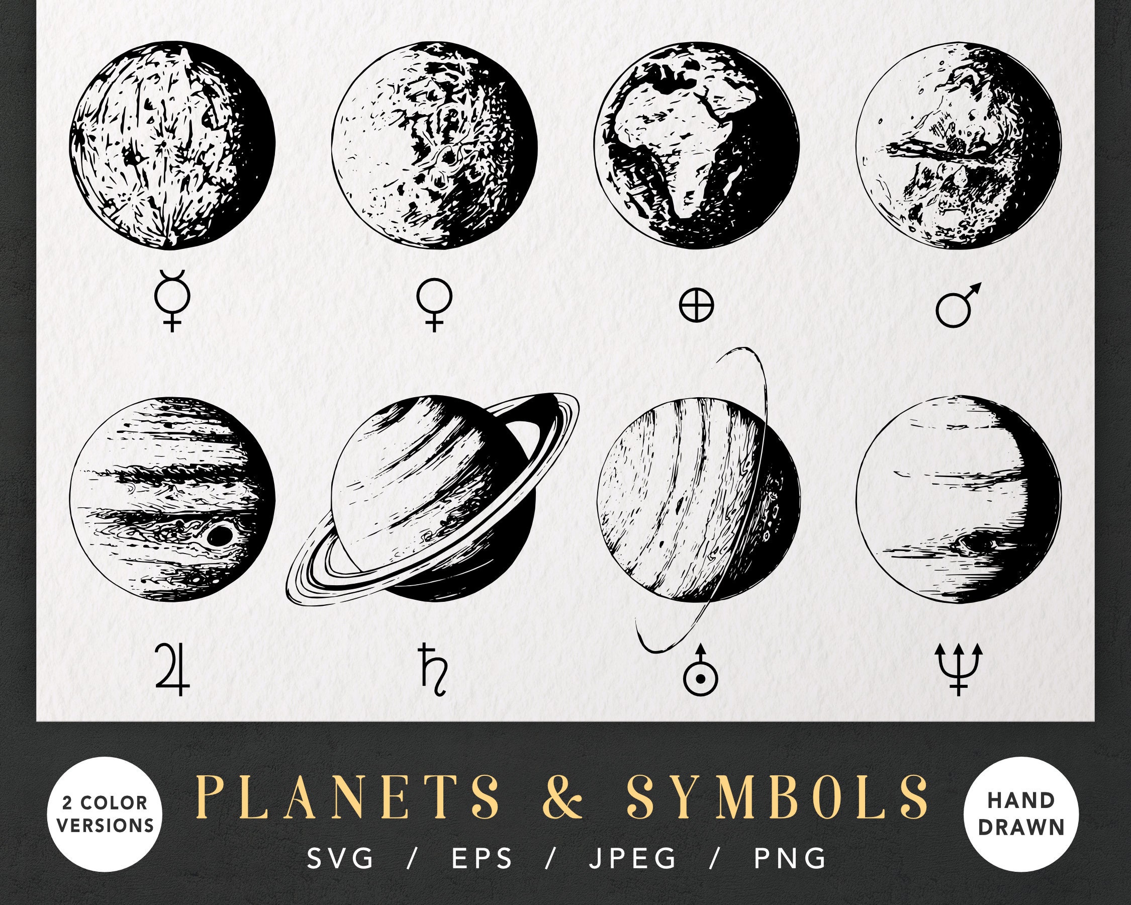 Planets PNG, SVG, Space Poster, Cricut Cut Files, Space Gifts ...
