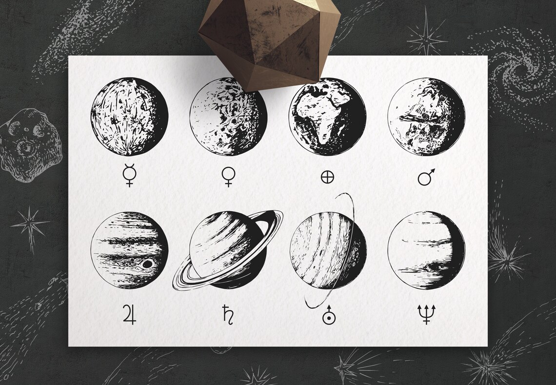 Planets PNG, SVG, Cricut Cut Files, Silhouette Files, Space Art, Solar ...