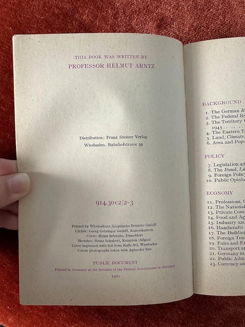 Vintage 1961 Germany in a Nutshell Illustrated Softcover Book by ...