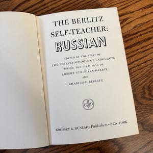 Vintage 1951 the Berlitz Self-teacher: Russian Hardcover Russian ...