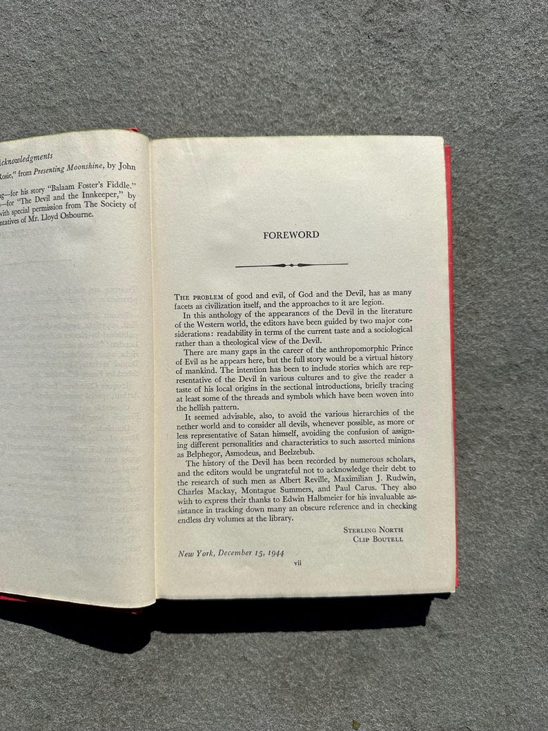 Vintage 1945 Speak of the Devil Hardcover Book Sterling North & C.B ...
