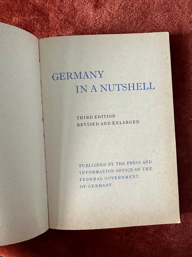 Vintage 1961 Germany in a Nutshell Illustrated Softcover Book by ...