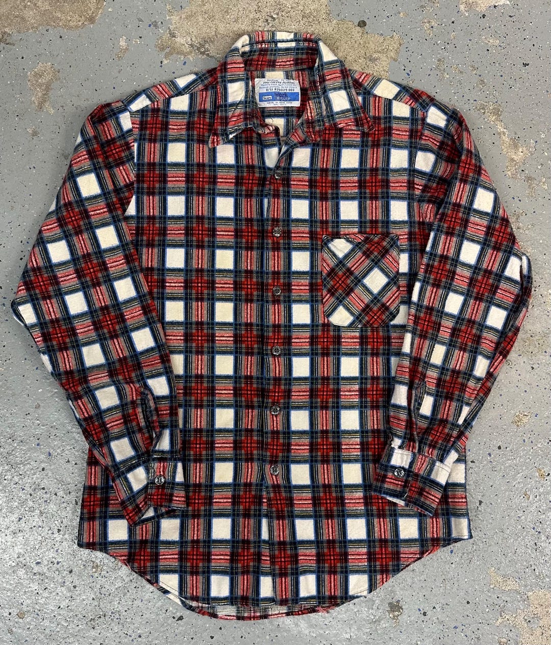 Vintage 1970s 1980s Sears Work Leisure Plaid Cotton Flannel Shirt - Etsy