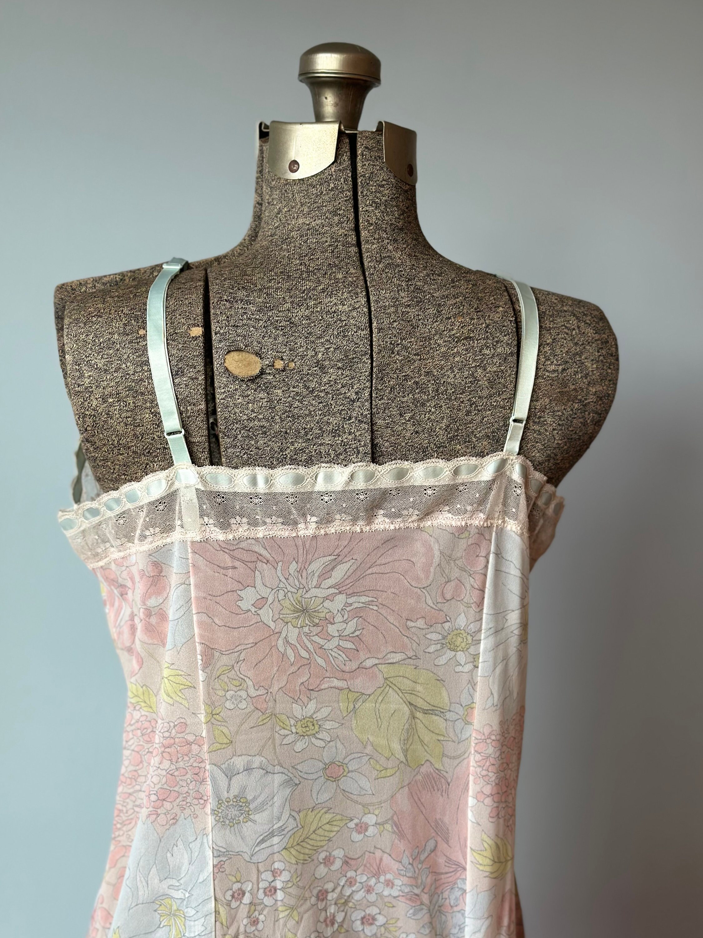 1960s Vintage Midcentury Sheer Pastel Floral Lace Trim Slip - Etsy