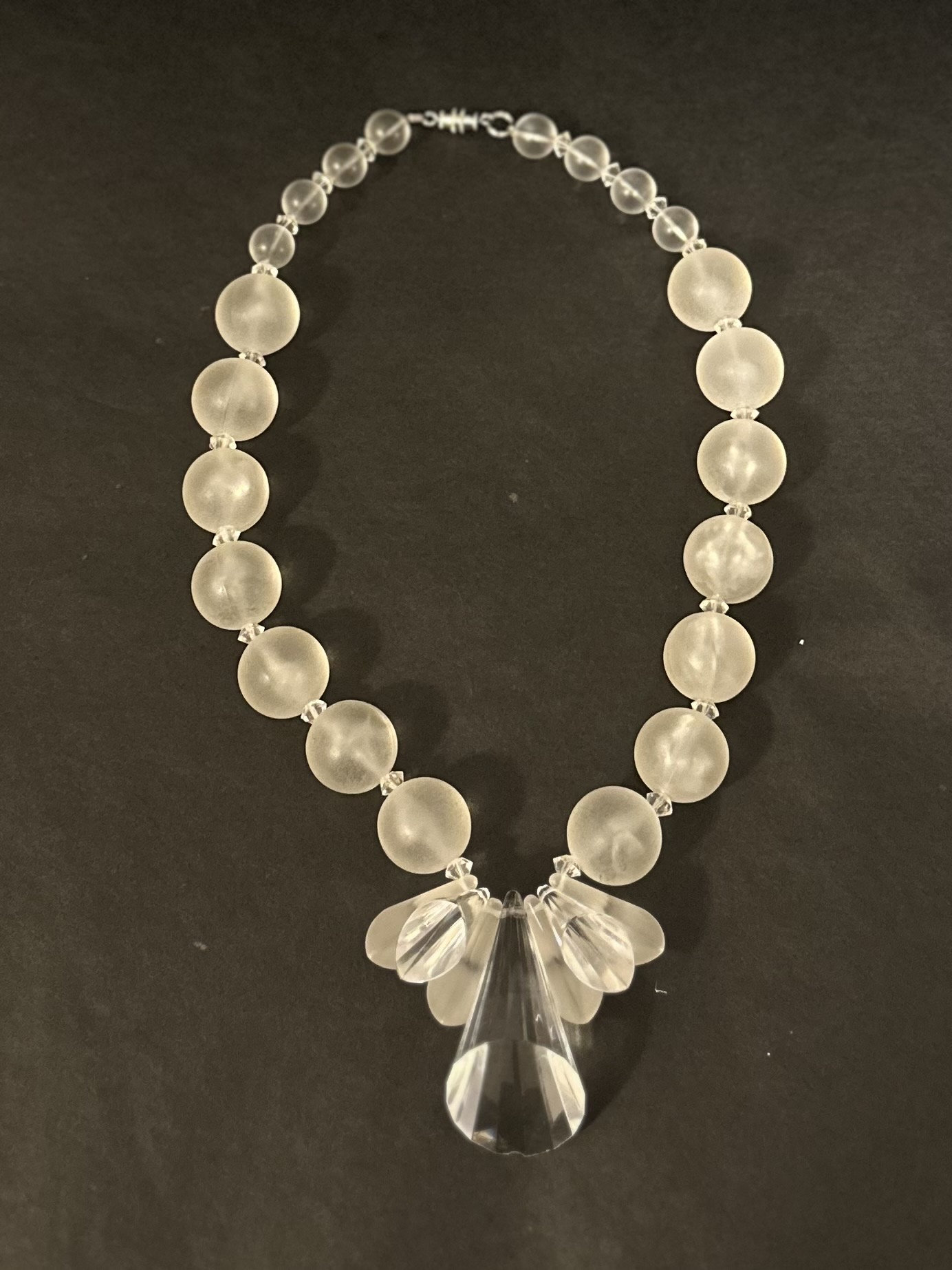 Rare Vintage 1950s Clear & Frosted Graduated Lucite and Faceted Lucite ...