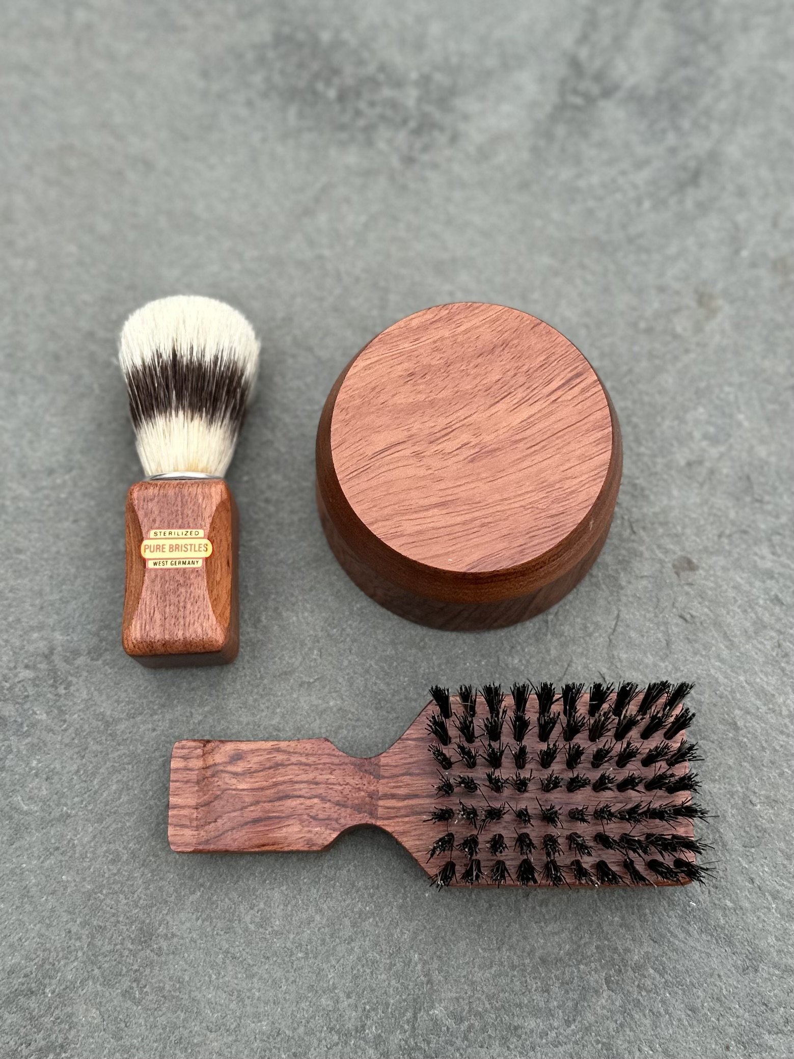 Vintage NEW West Germany Men's Wood Shaving Grooming Set | Boar Bristle ...