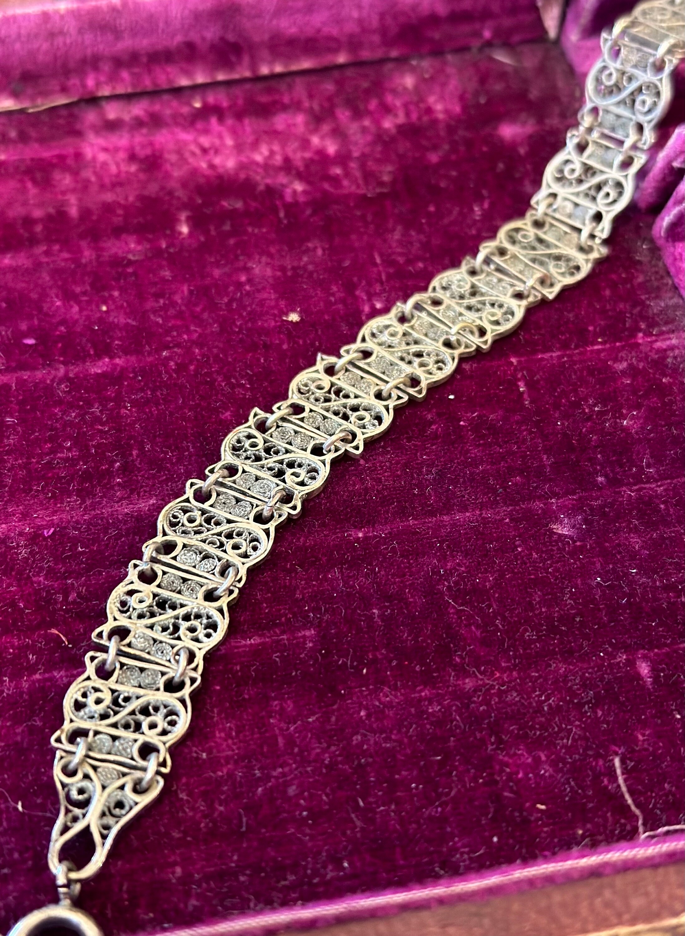 Antique Vintage Sterling Silver Intricate Macedonian Filigree Scroll ...