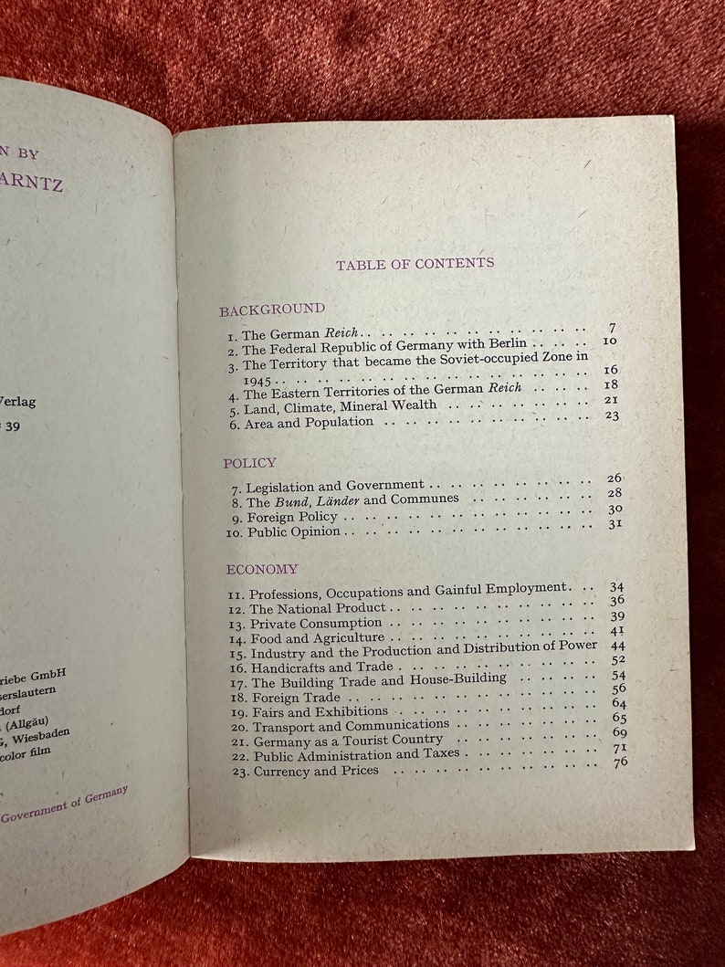 Vintage 1961 Germany in a Nutshell Illustrated Softcover Book by ...