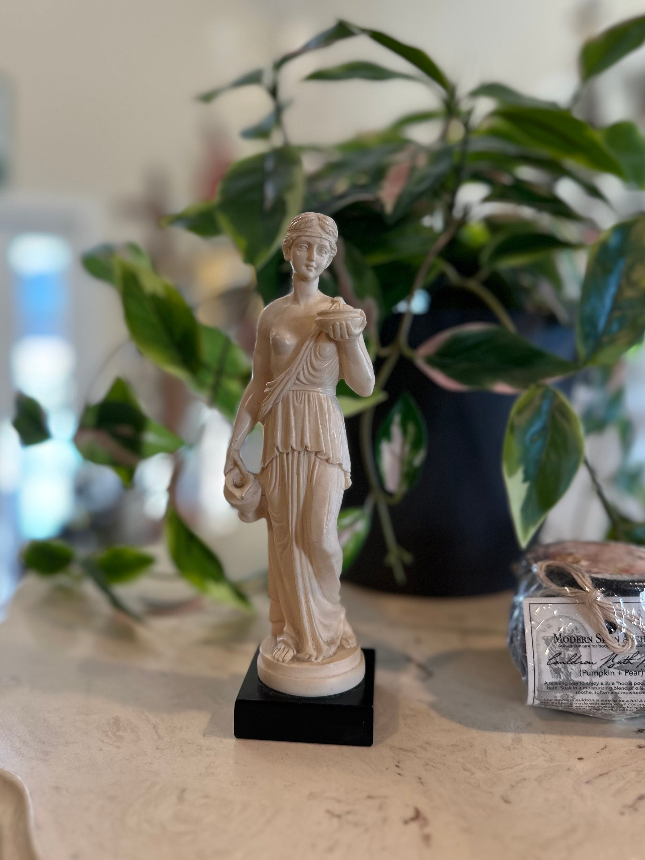 Vintage Greek Goddess Hebe Goddess of Youth Cup Bearer Resin Statue 7. ...