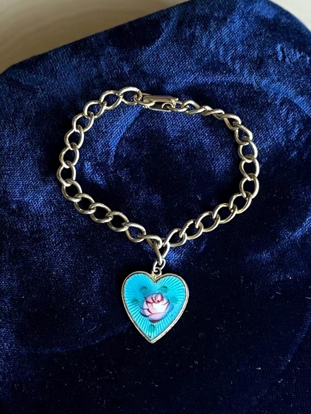 Vintage 1950s Signed SAC Sarah Coventry Guilloche Enamel Rose Heart ...