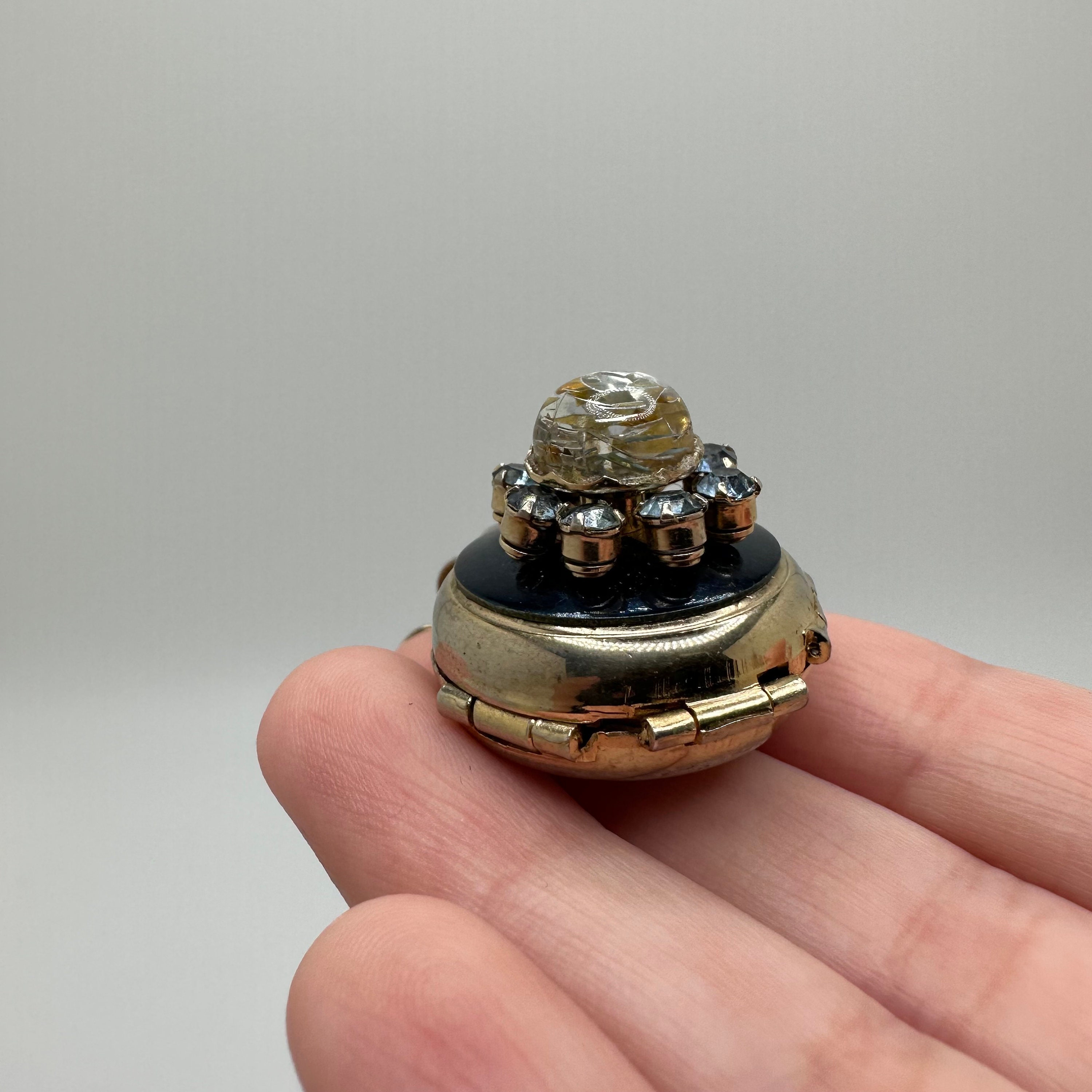 Vintage 1950s Midcentury Coro Signed Gold Tone Blue Rhinestone Four ...