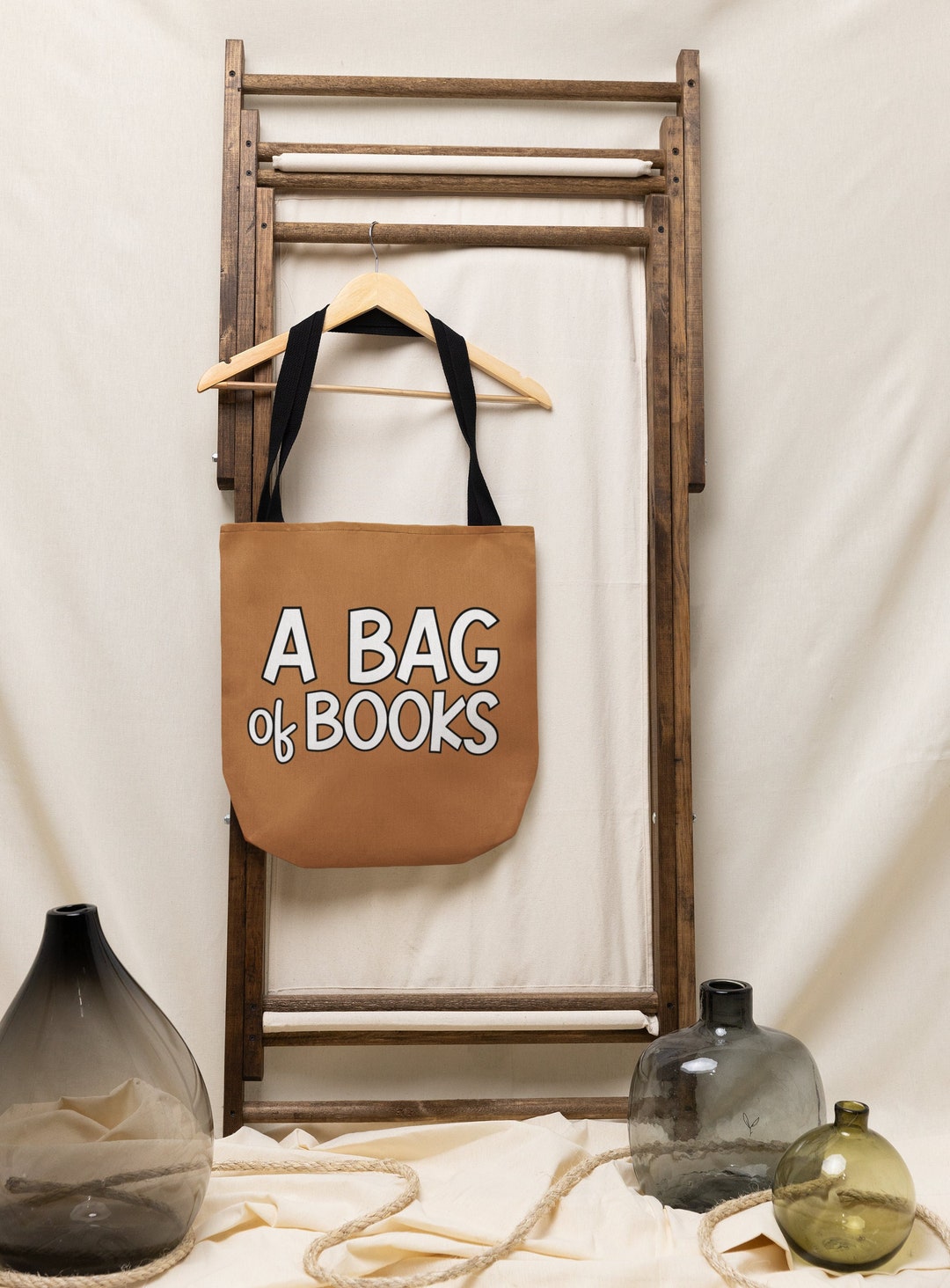 A Bag of Books Tote Bag Book Lovers Gift Bag Librarian Present Book ...