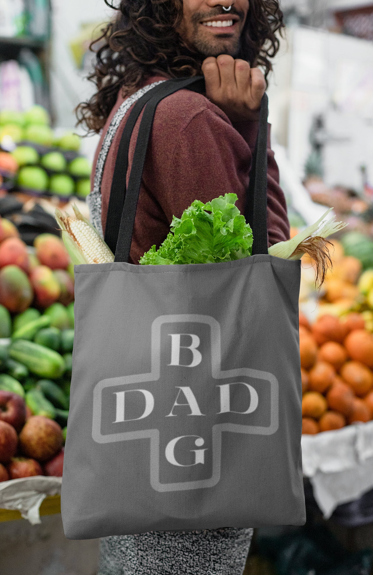Dad Bag, Black Tote Bag, Father Day Gift, Hospital Bag, Reusable ...