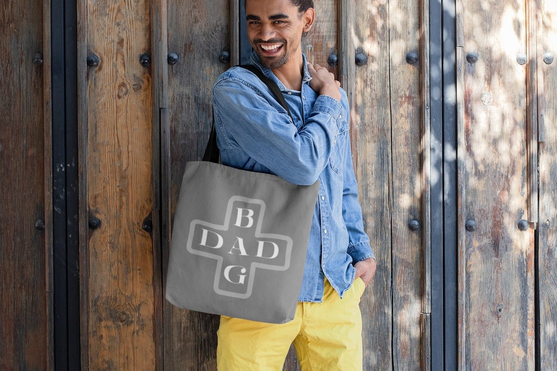 Dad Bag, Black Tote Bag, Father Day Gift, Hospital Bag, Reusable ...