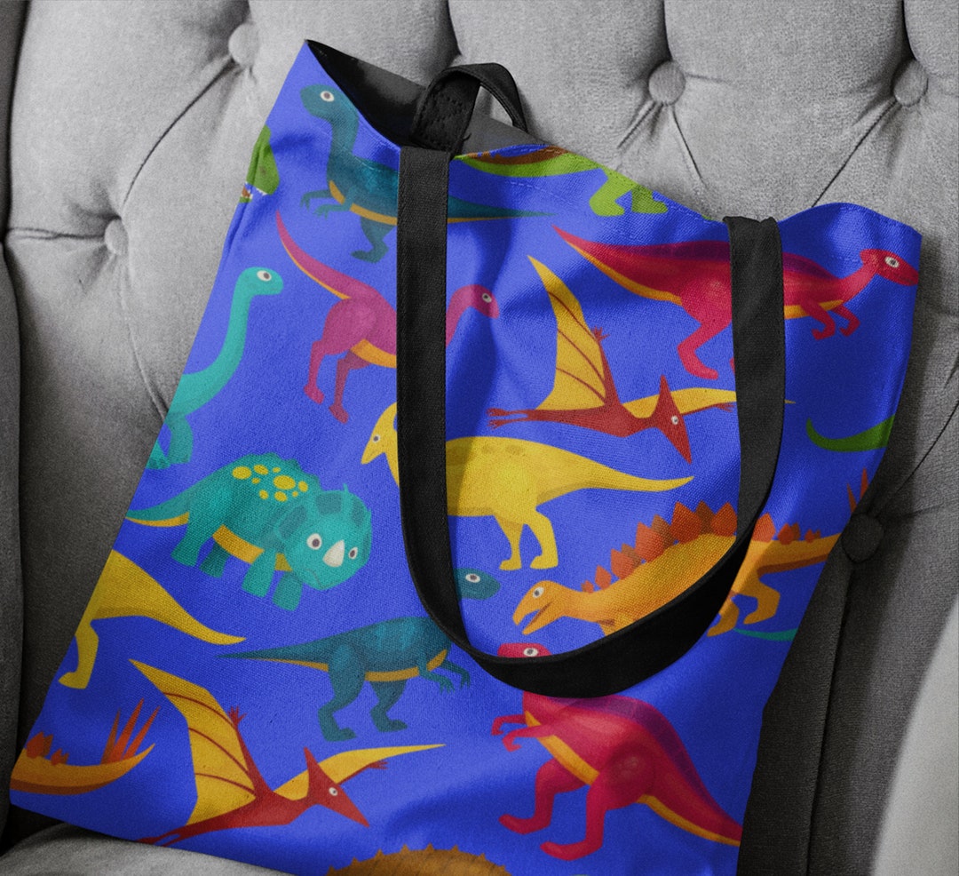 Dinosaur Tote Bag Fun Fierce Dino Themed Carryall for Kids Prehistoric ...