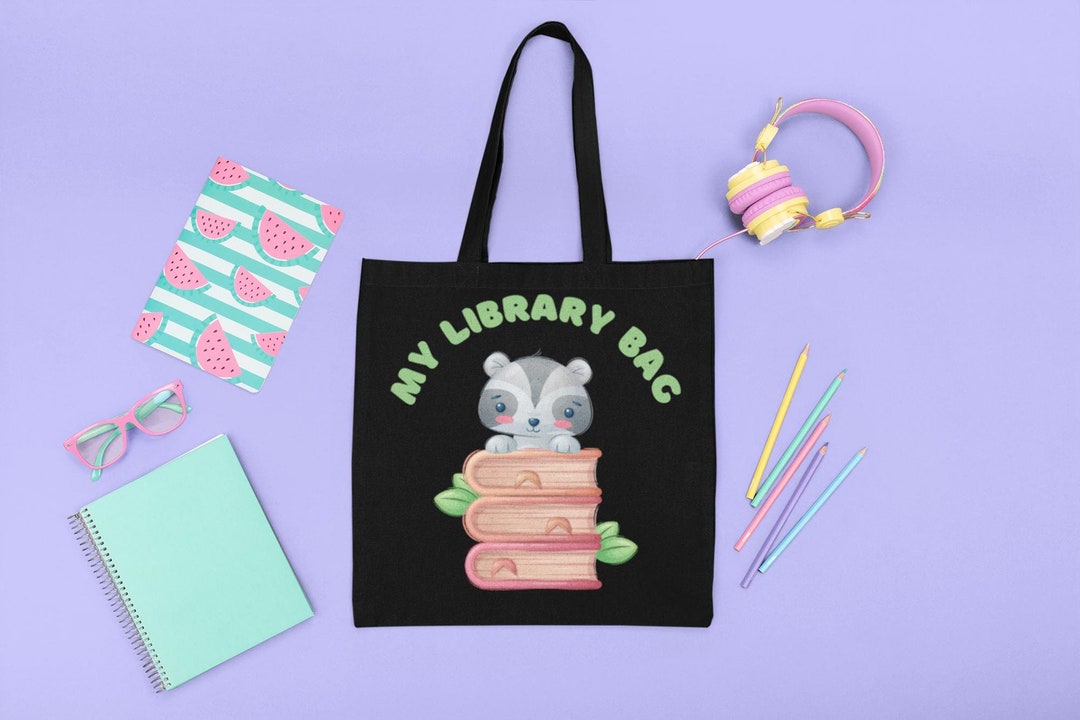 Kids Library Book Bag, Cute Character Tote Bag, Children's Book Bag, My ...