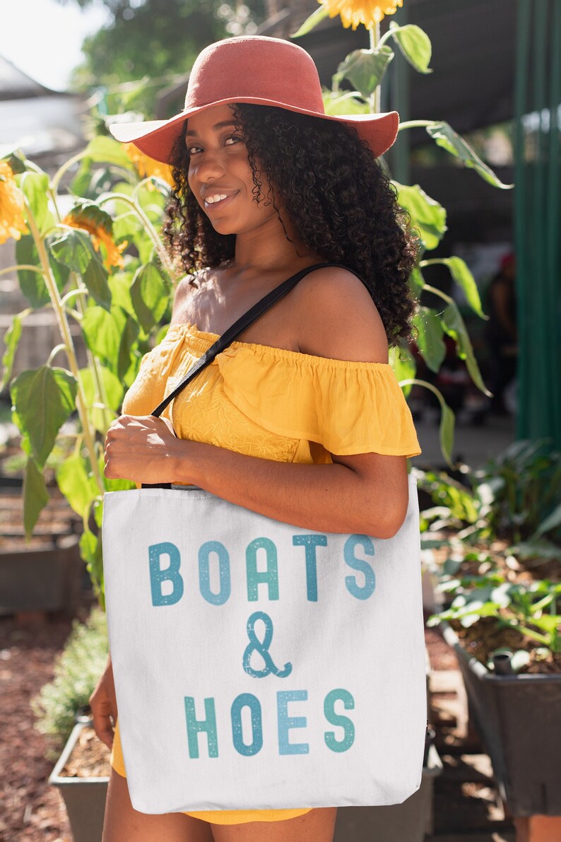 Boats & Hoes Tote Bag/ Beach Aesthetic/cute Vacation Bag/ Reusable ...