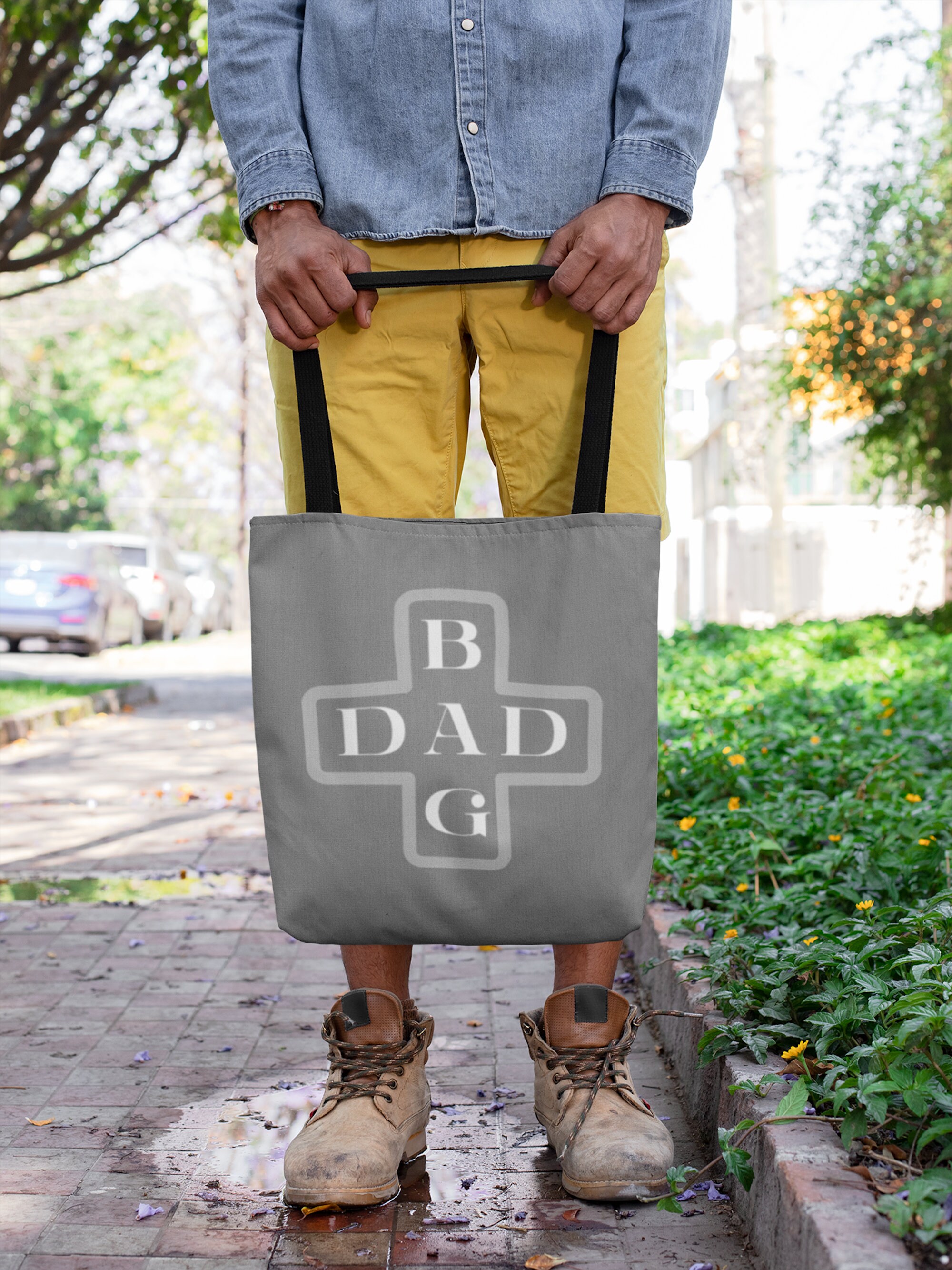 Dad Bag, Black Tote Bag, Father Day Gift, Hospital Bag, Reusable ...
