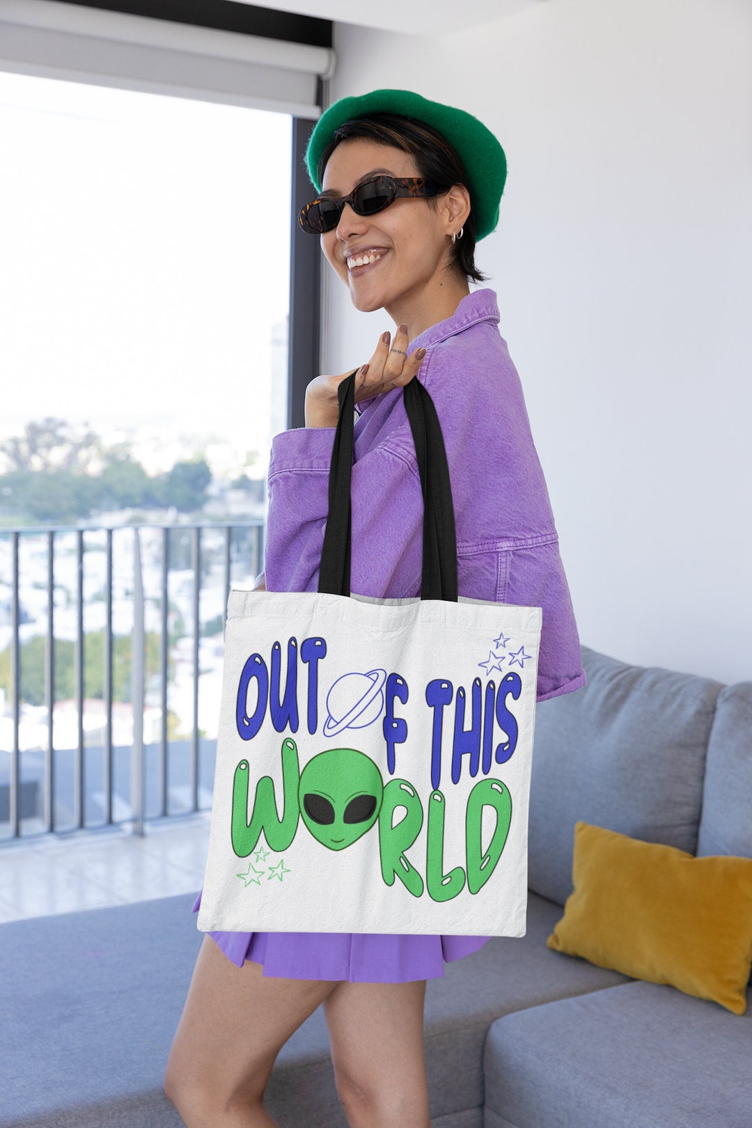 Alien Out of This World Tote Bag Reusable Grocery Shopping - Etsy