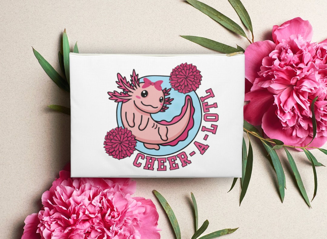 Cheerleading Axolotl Cosmetic Makeup Bag Pencil Case Gift Giving Idea ...