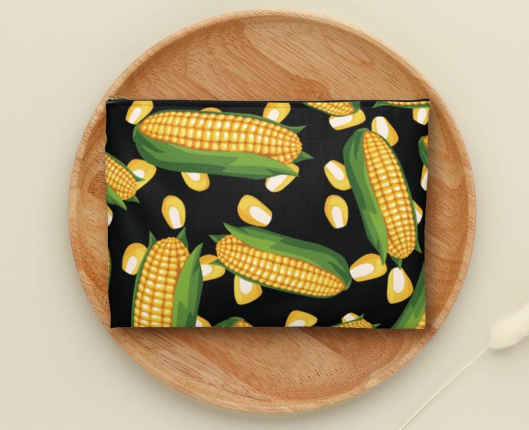 Corn Cob Bag Accessory Pouch, Fall Pencil Case Cosmetic Makeup Bag ...