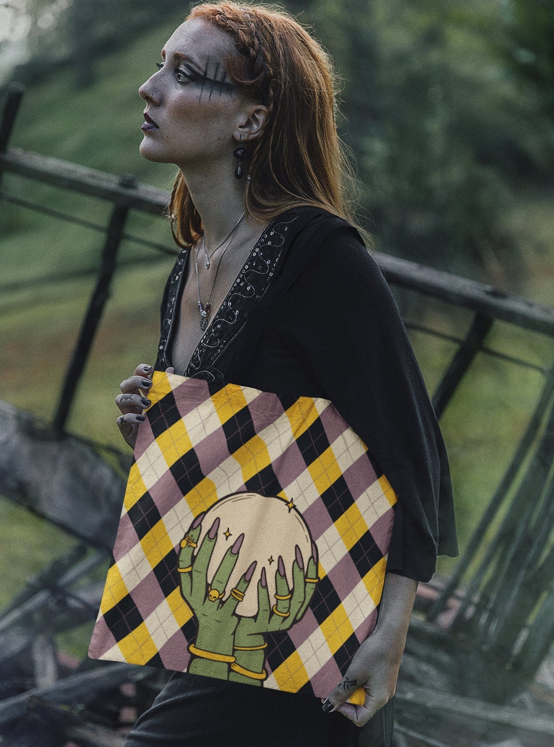 Halloween Witch Tote Bag, Spooky Season, Reusable Grocery, Market ...