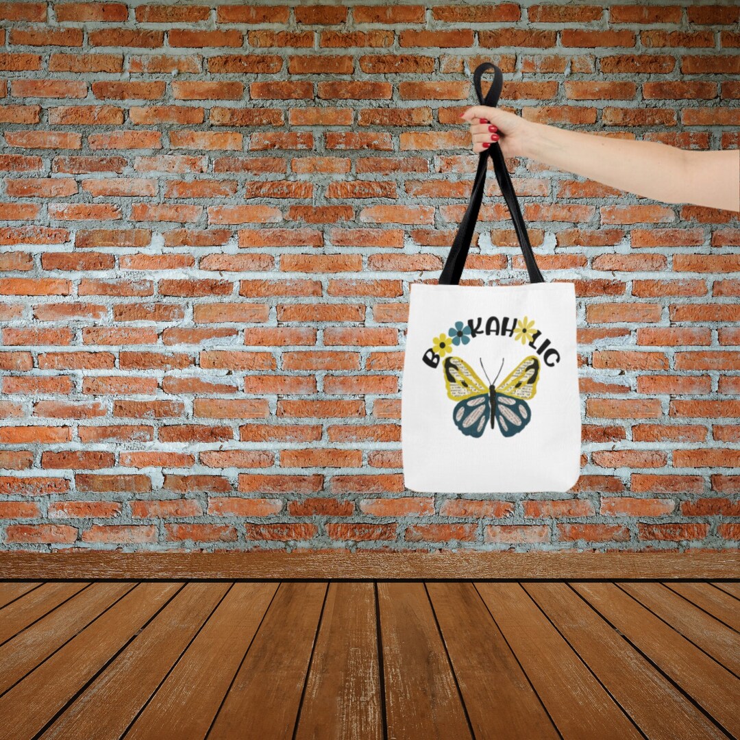 Bookaholic Butterfly Tote Bag Bookworm Perfect for Book Lovers Book Bag ...