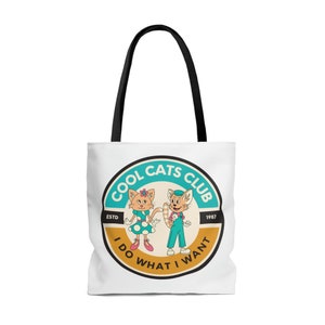 Cool Cats Club Tote Bag Grocery Shopping Bag Reusable Market Bag ...
