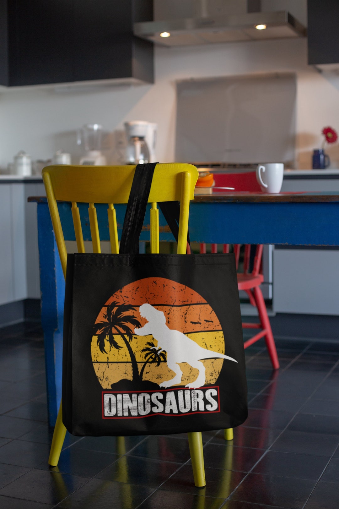 Dinosaur Rex Sunset Tote Bag Fun Fierce Dino Themed Carryall for Kids ...
