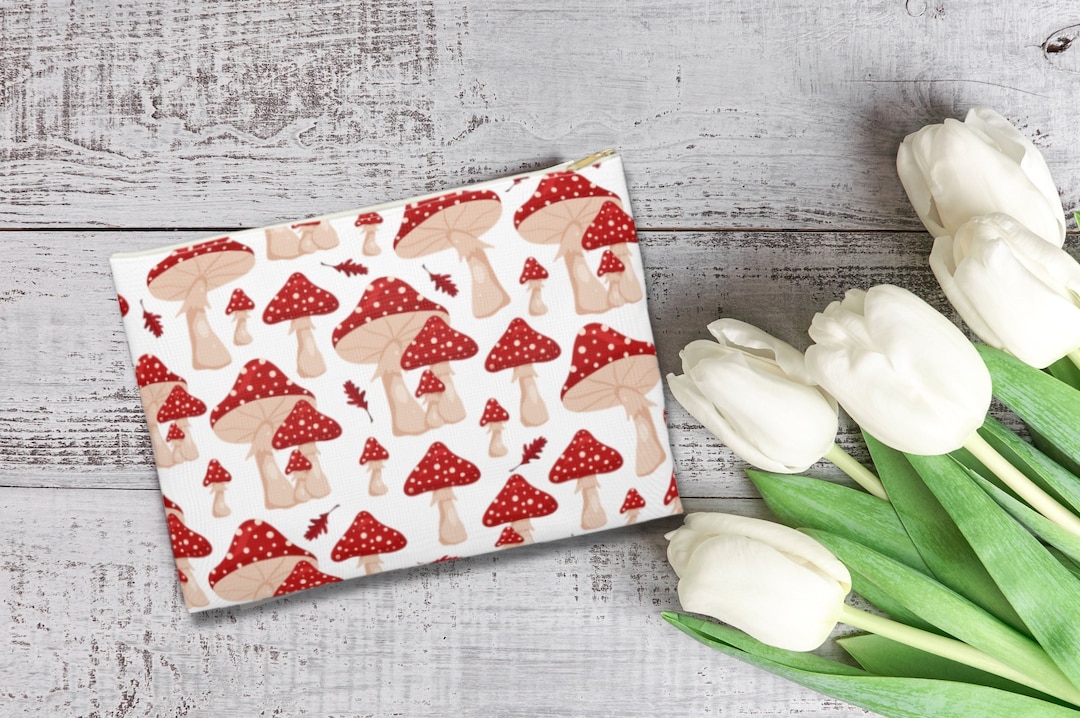 Cottagecore Mushroom Beauty Bag Cute Red & White Vintage Style ...