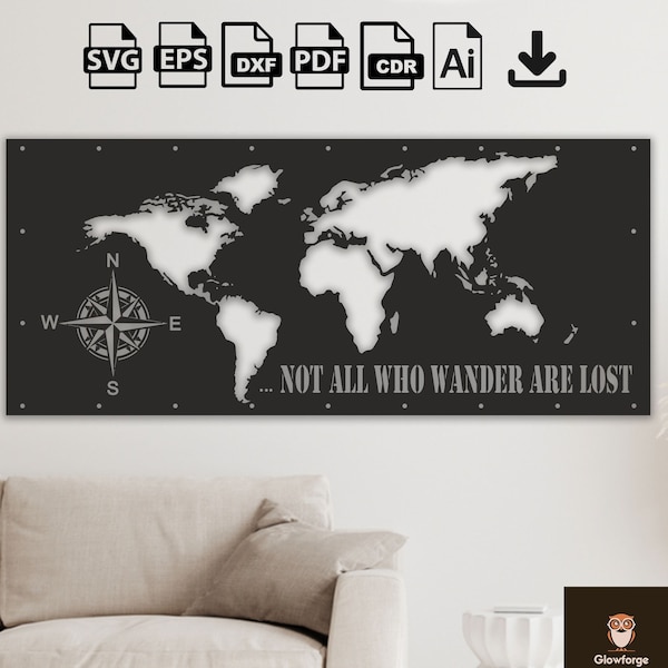 World Map Cnc Svg - Etsy
