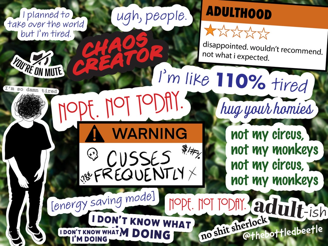 Funny Adult Sticker Pack 20 Sassy Stickers 20 Funny Adult - Etsy