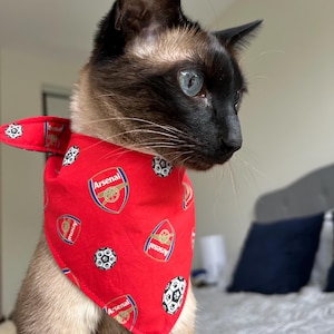 Arsenal FC Pet Bandana: Reversible Dog/cat Bandana, Soccer Fan Gift ...