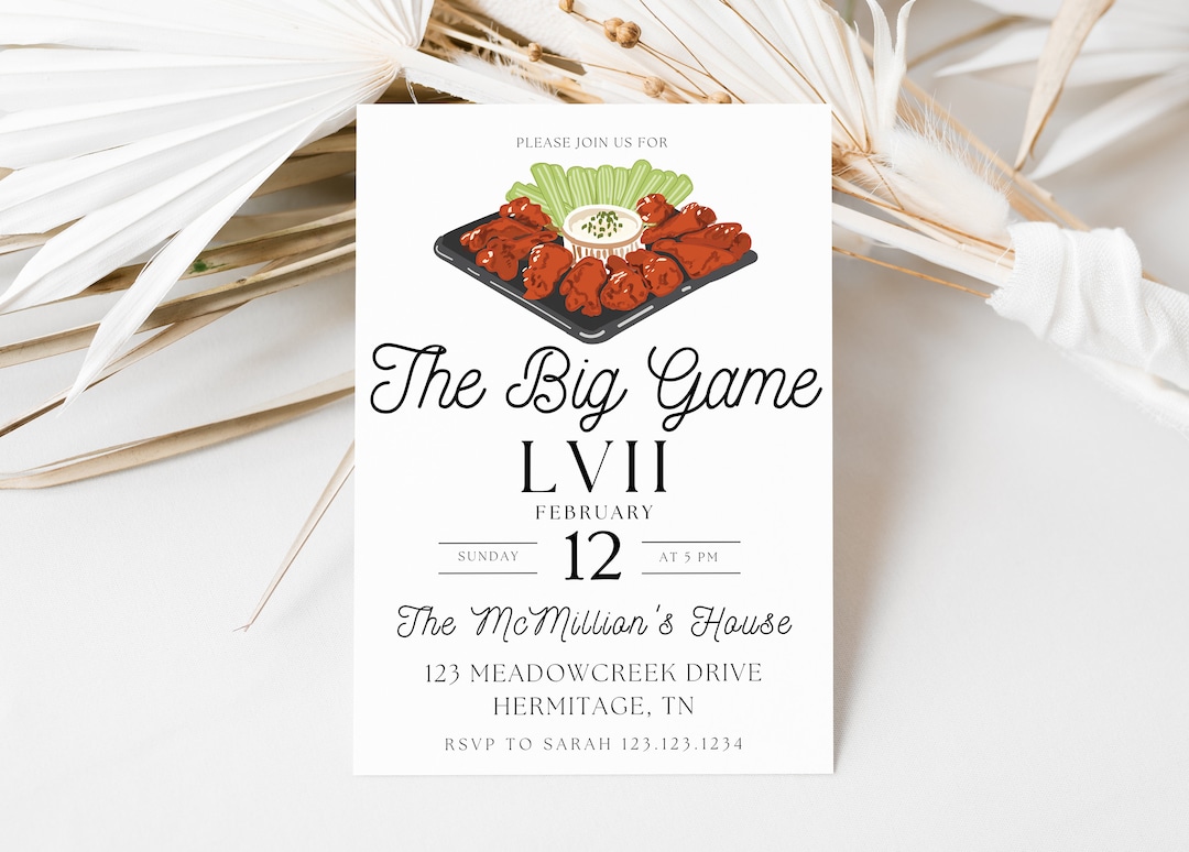 Editable Football Invitation, Football Invite, LVII, the Big Game, the ...