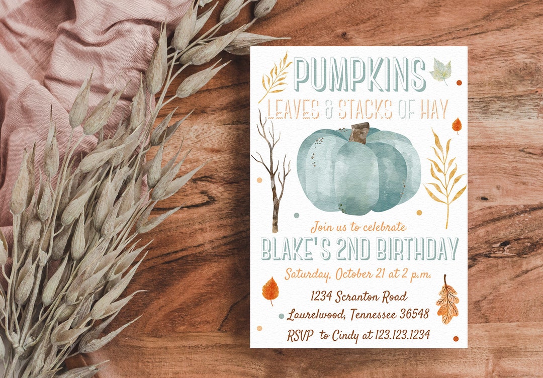 Fall Birthday Invitation, Fall Birthday Invite, Fall Birthday Party ...