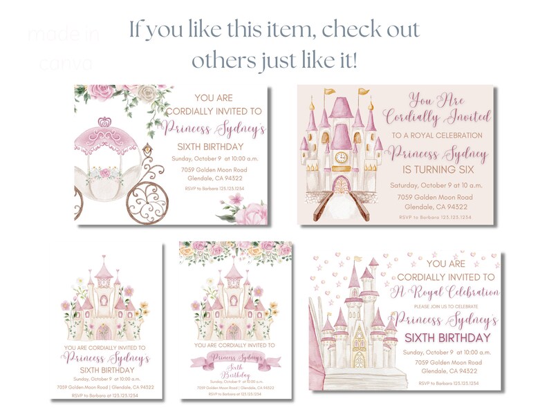 Princess Invitation / Princess / Castle / Printable / Printed / Digital ...