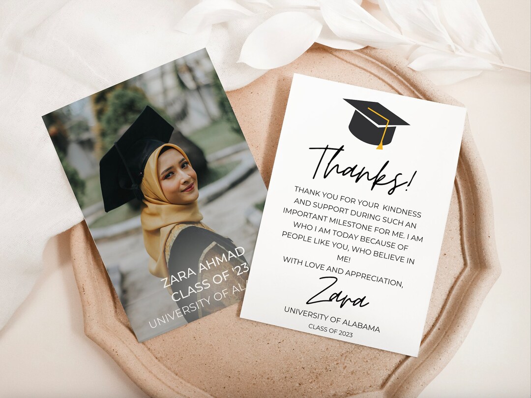 Graduation Thank You Card, Editable Graduation Thank You Card ...