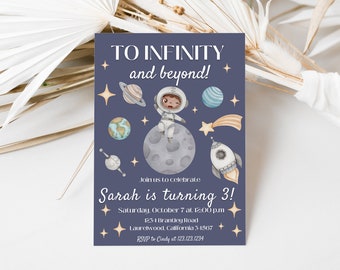 Cute Space Video Invitation Space Birthday Invitation Outer - Etsy