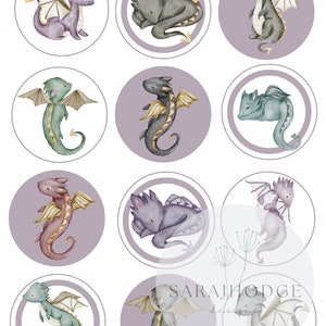 INSTANT DOWNLOAD Dragon Cupcake Topper, Printable, Dragon Birthday ...