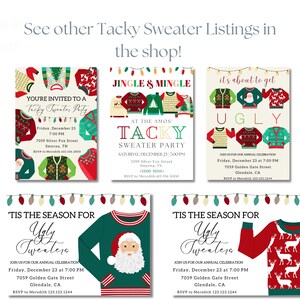 Tacky Sweater Invitation, Ugly Sweater Invitation, Tacky Sweater Party ...